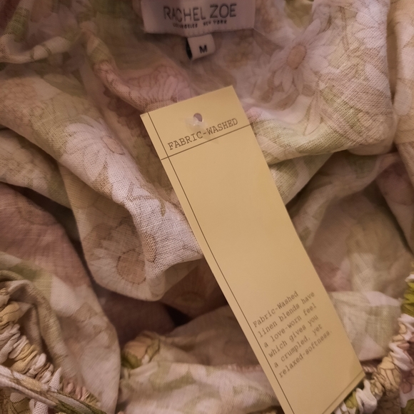 Rachel Zoe | Tops | Rachel Zoe Linen Blend Floral Bell Sleeve Cropped ...